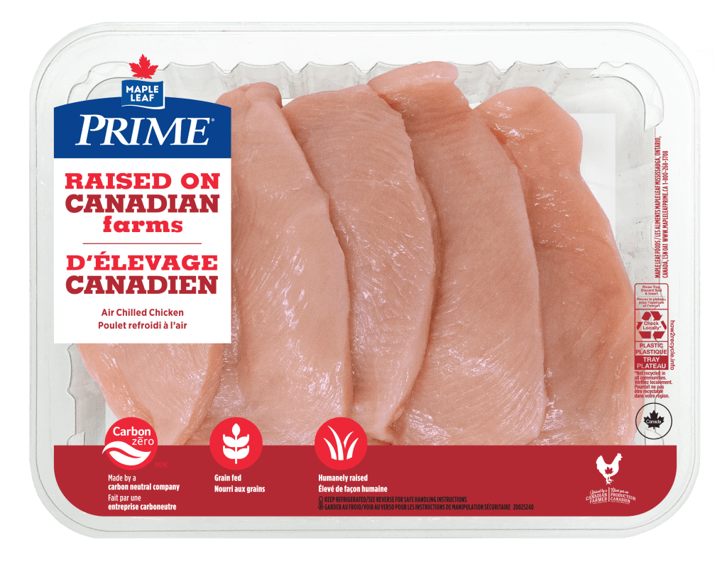 Maple Leaf Prime® Thin Sliced Boneless, Skinless Chicken Breast - Maple ...