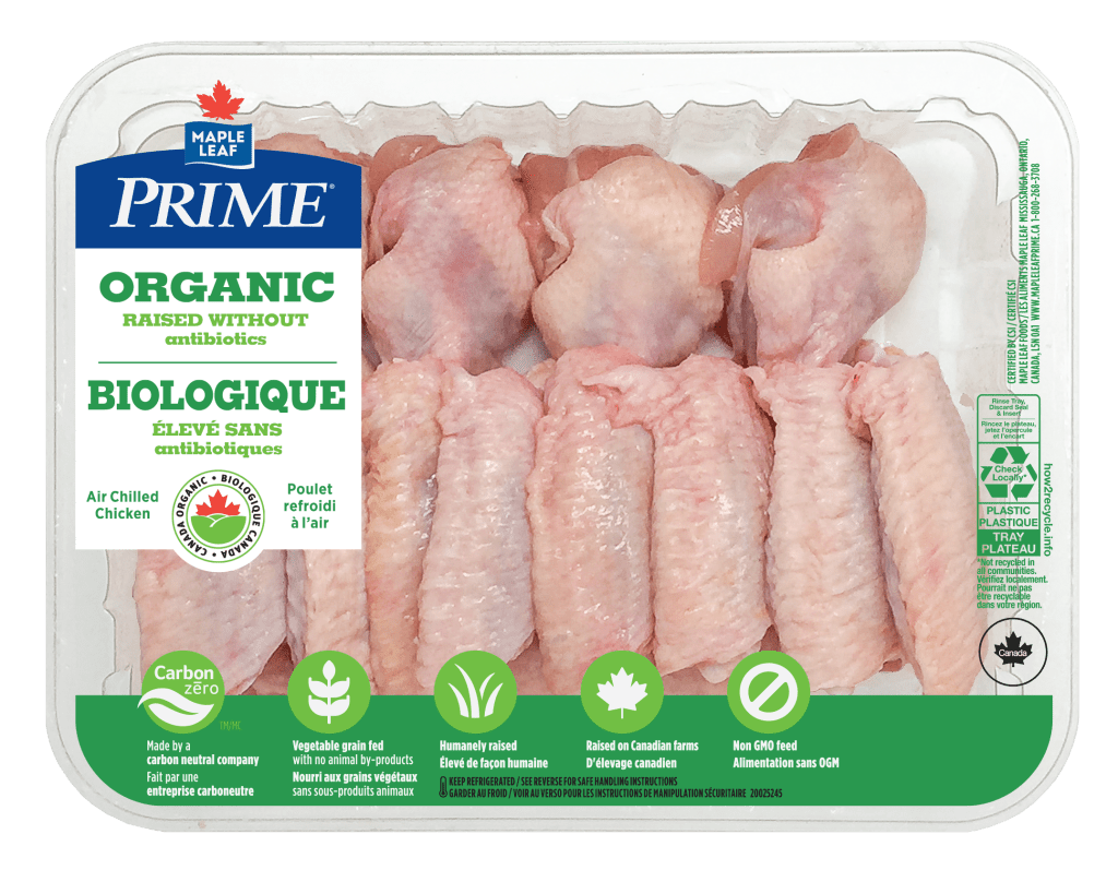 Maple Leaf Prime® Organic Chicken Wings, Drumettes and Winglets - Maple ...